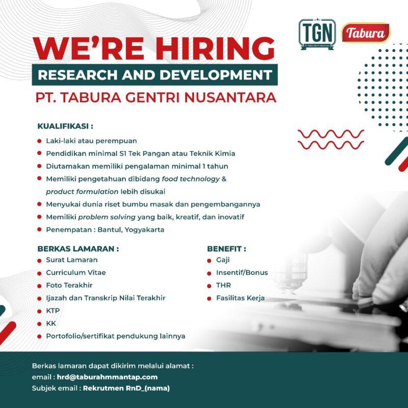 Lowongan Kerja RnD - Digital Marketing Manager di PT. Tabura Gentri Nusantara - LokerJogja.ID