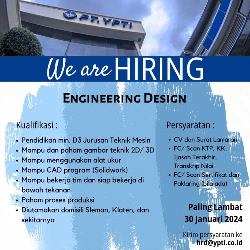 Lowongan Kerja Engineering Design - Security - Staff Marketing - Operator CNC di PT. Yogya ...