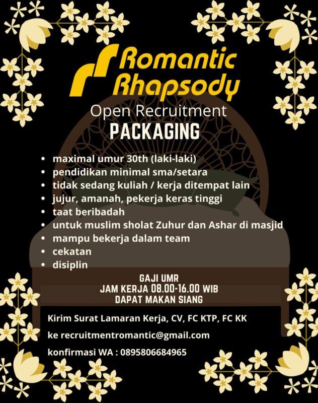 Lowongan Kerja Packaging dan Penataan Barang di Romantic Rhapsody ...