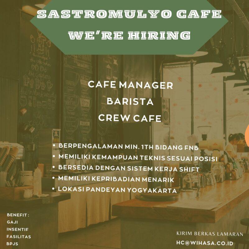 Lowongan Kerja Cafe Manager - Barista - Crew Cafe di Sastromulyo Cafe ...