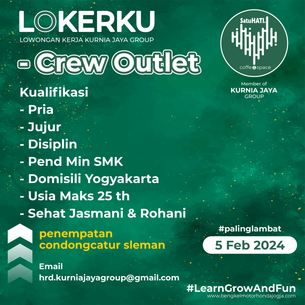 Lowongan Kerja Crew Outlet di Satu Hati Coffe & Space - LokerJogja.ID