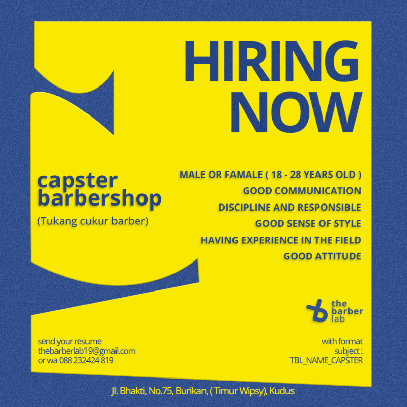 Lowongan Kerja Capster di The Barber Lab - LokerJogja.ID