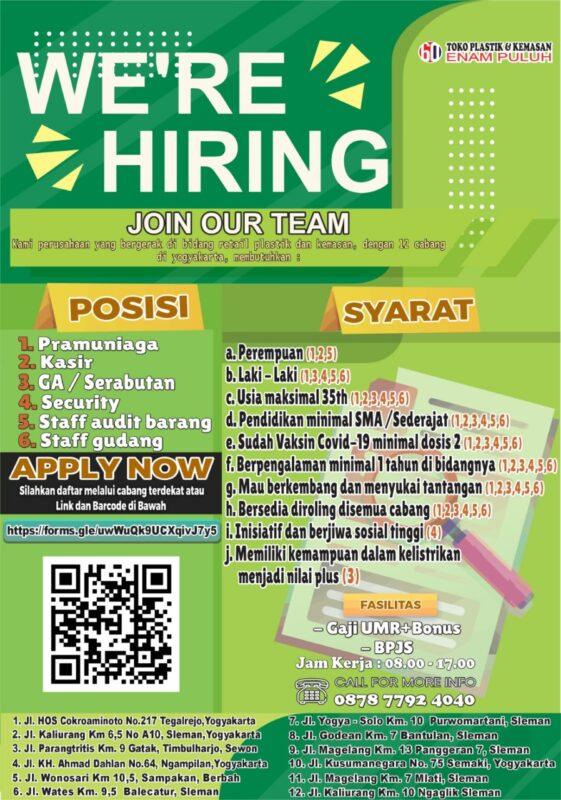 Lowongan Kerja Pramuniaga - Kasir - GA/Serabutan - Security - Staff Audit Barang - Staff Gudang ...