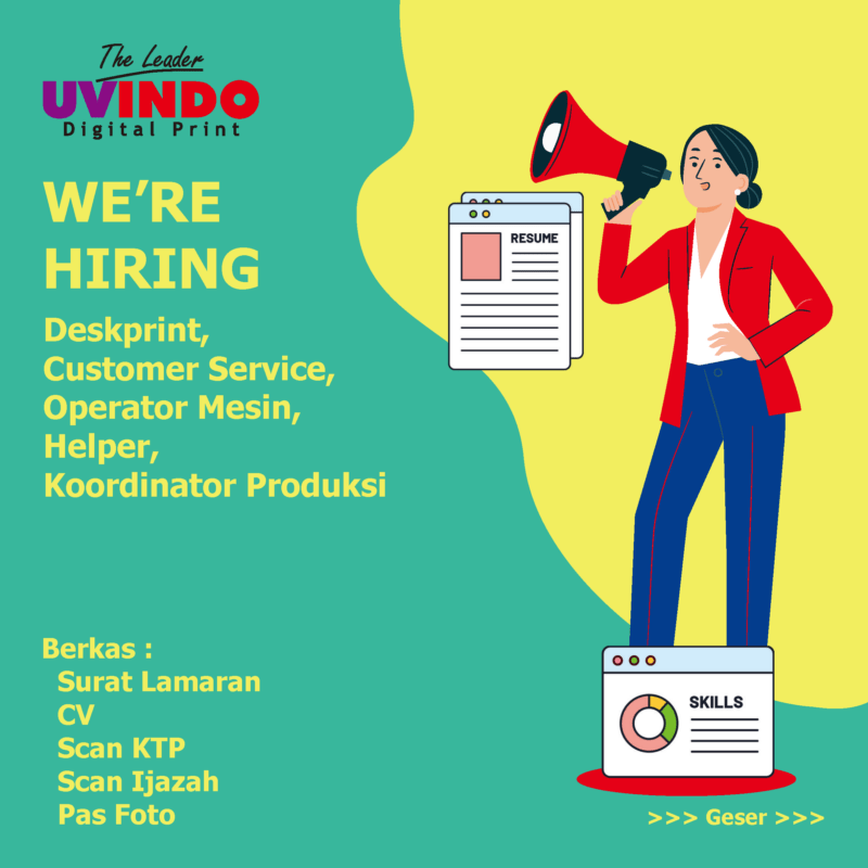 Lowongan Kerja Deskprint (Operator Grafis) - Customer Service - Operator Mesin - Helper ...