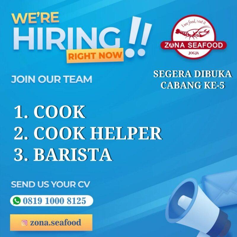 Lowongan Kerja Cook - Cook Helper - Barista di Zona Seafood - LokerJogja.ID