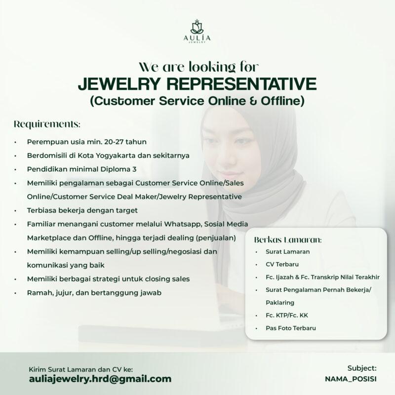 Lowongan Kerja Customer Service Online & Offline - Content Creator - Staff Grafir di Aulia ...