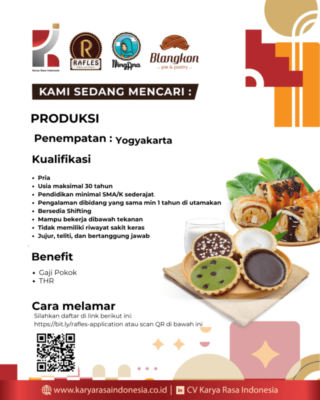 Lowongan Kerja Produksi di CV. Karya Rasa Indonesia - LokerJogja.ID