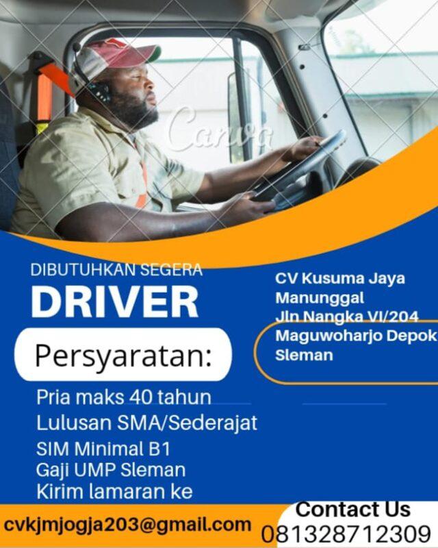 Lowongan Kerja Driver di CV. Kusuma Jaya Manunggal - LokerJogja.ID