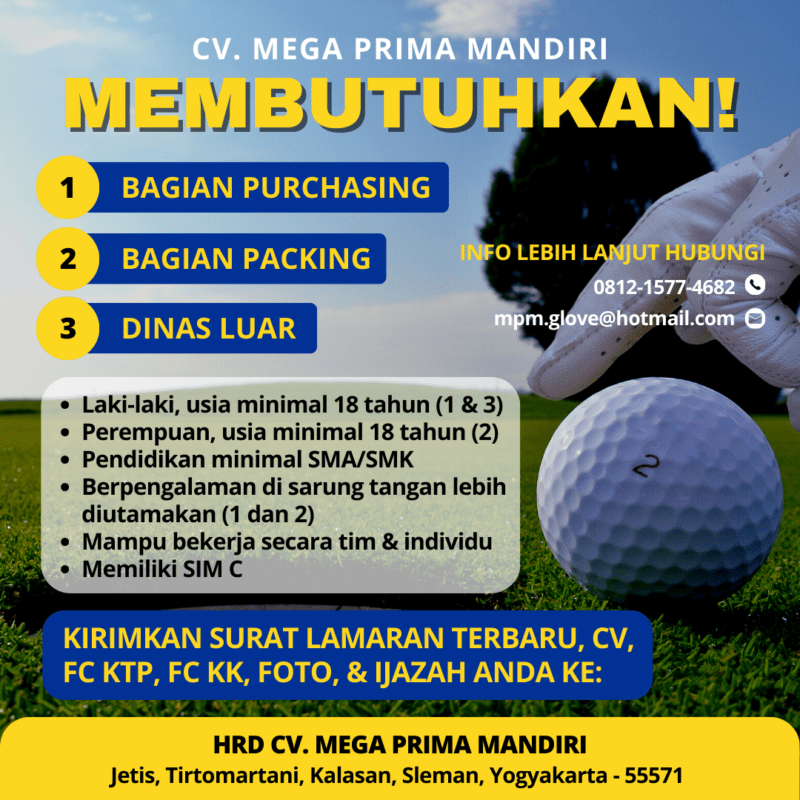 Lowongan Kerja Bagian Purchasing - Kepala Packing - Dinas Luar di CV ...