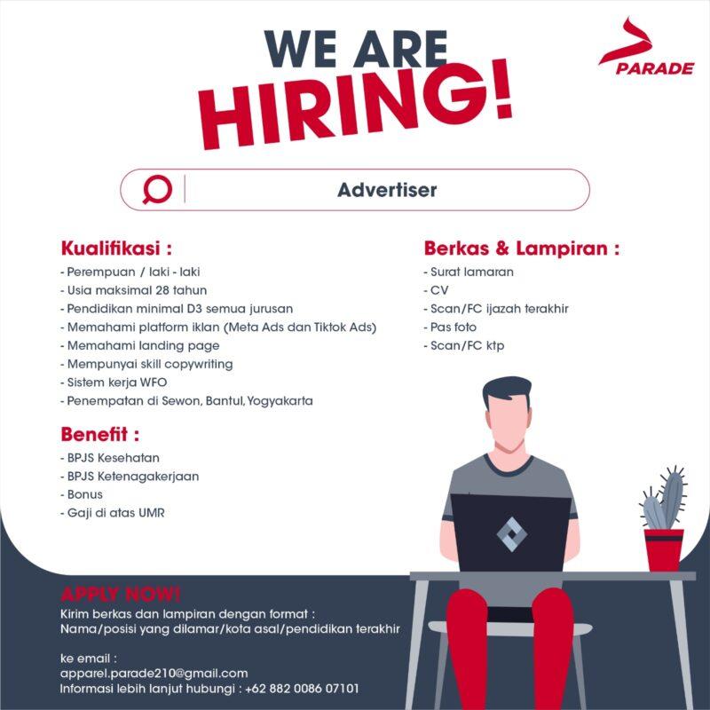 Lowongan Kerja Advertiser di CV. Parade Factory AB - LokerJogja.ID