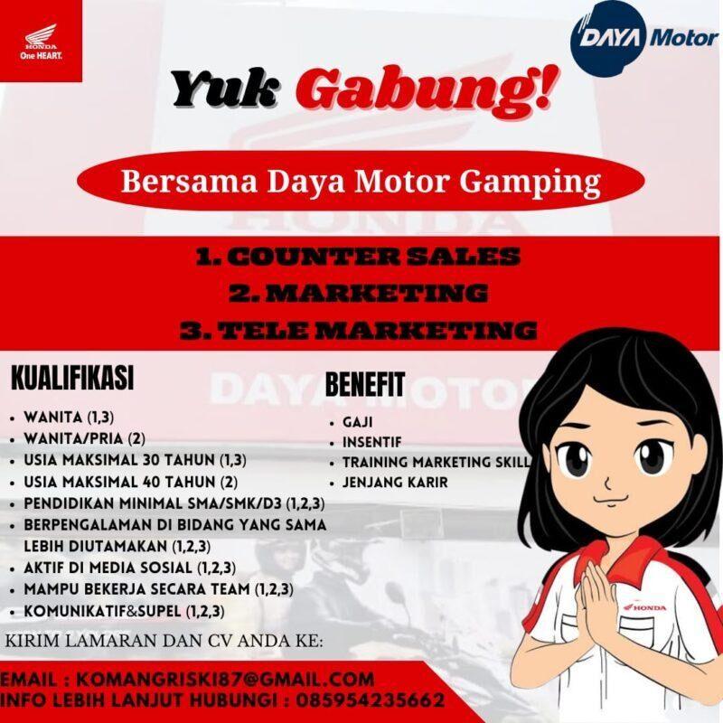 Lowongan Kerja Counter Sales - Marketing - Telemarketing di Dealer ...
