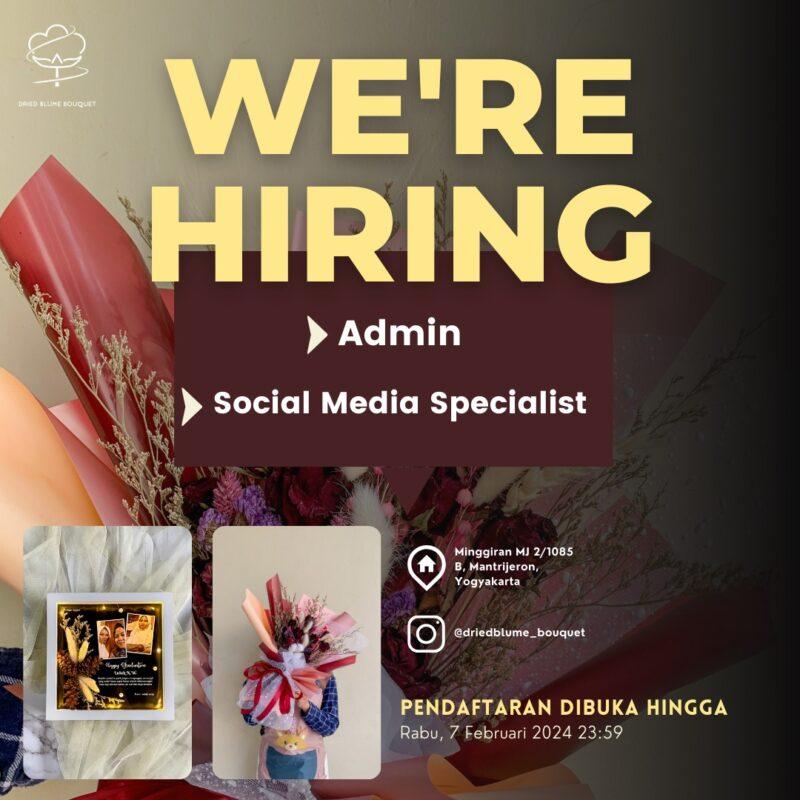 Lowongan Kerja Admin Desain - Social Media Specialist di Dried Blume Bouquet - LokerJogja.ID