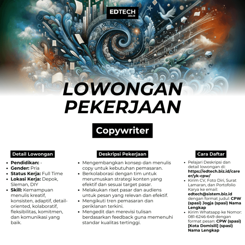 Lowongan Kerja Copywriter di EdTech Biz Indonesia - LokerJogja.ID