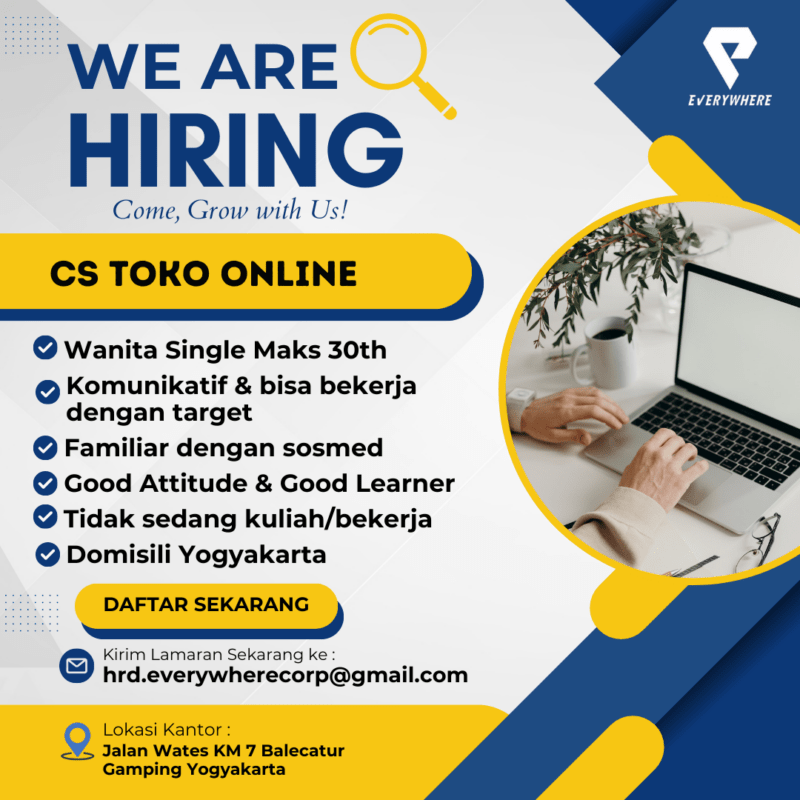 Lowongan Kerja Customer Service Toko Online di Everywhere Corp ...