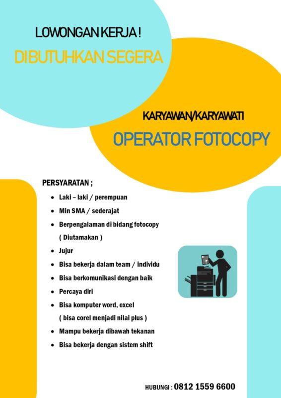 Lowongan Kerja Operator FotoCopy di Fauzan Foto Copy - LokerJogja.ID