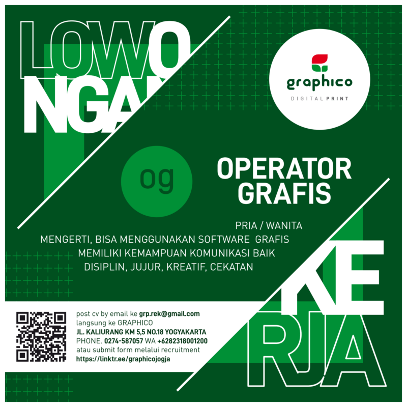 Lowongan Kerja Operator Grafis di Graphico Digital Printing - LokerJogja.ID