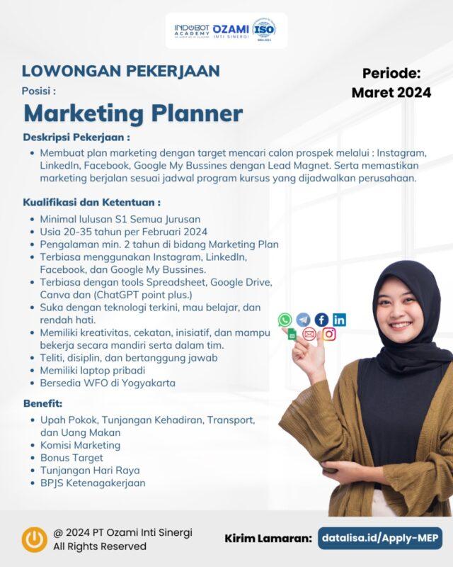 Lowongan Kerja Marketing Planner - SEO Artikel - Marketing Partnership - Koordinator CS ...