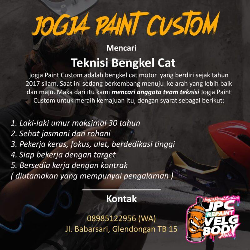 Lowongan Kerja Teknisi Bengkel Cat di Jogja Paint Custom - LokerJogja.ID