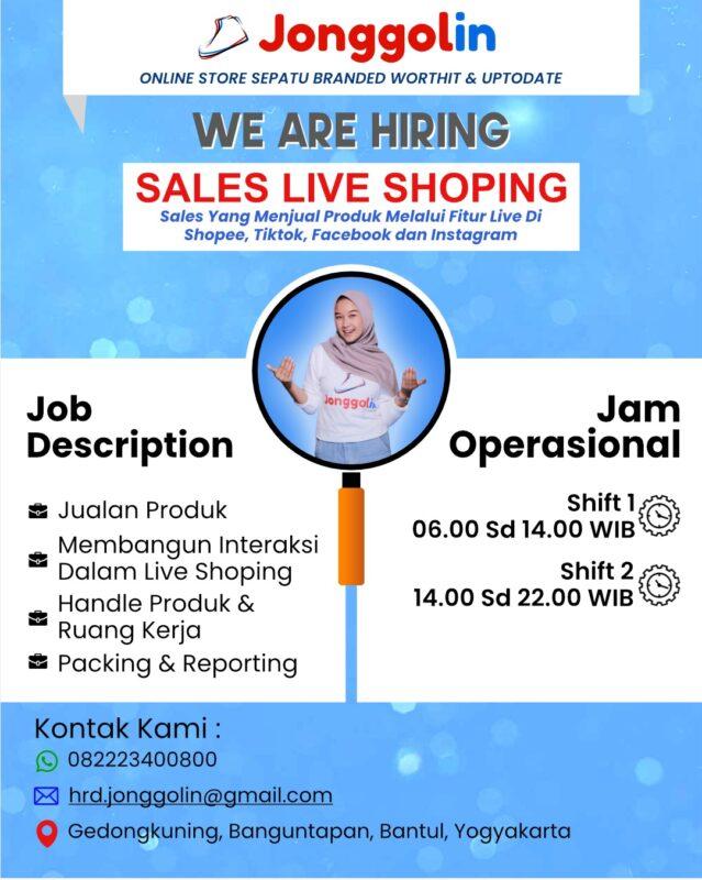 Lowongan Kerja Sales Live Shoping di Jonggolin - LokerJogja.ID