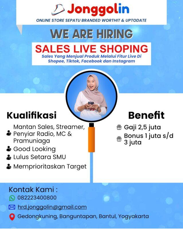 Lowongan Kerja Sales Live Shoping di Jonggolin - LokerJogja.ID
