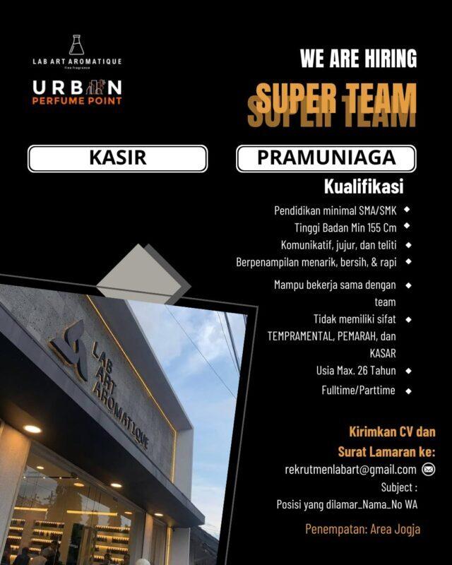Lowongan Kerja Kepala Toko - Kasir - Pramuniaga di Urban Perfume Point × Lab Artaromatique ...