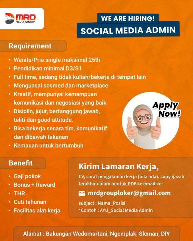 Lowongan Kerja Social Media Admin di MRD Media Group - LokerJogja.ID