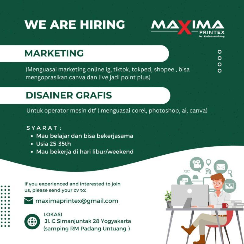 Lowongan Kerja Marketing - Disainer Grafis di Maxima Printex ...
