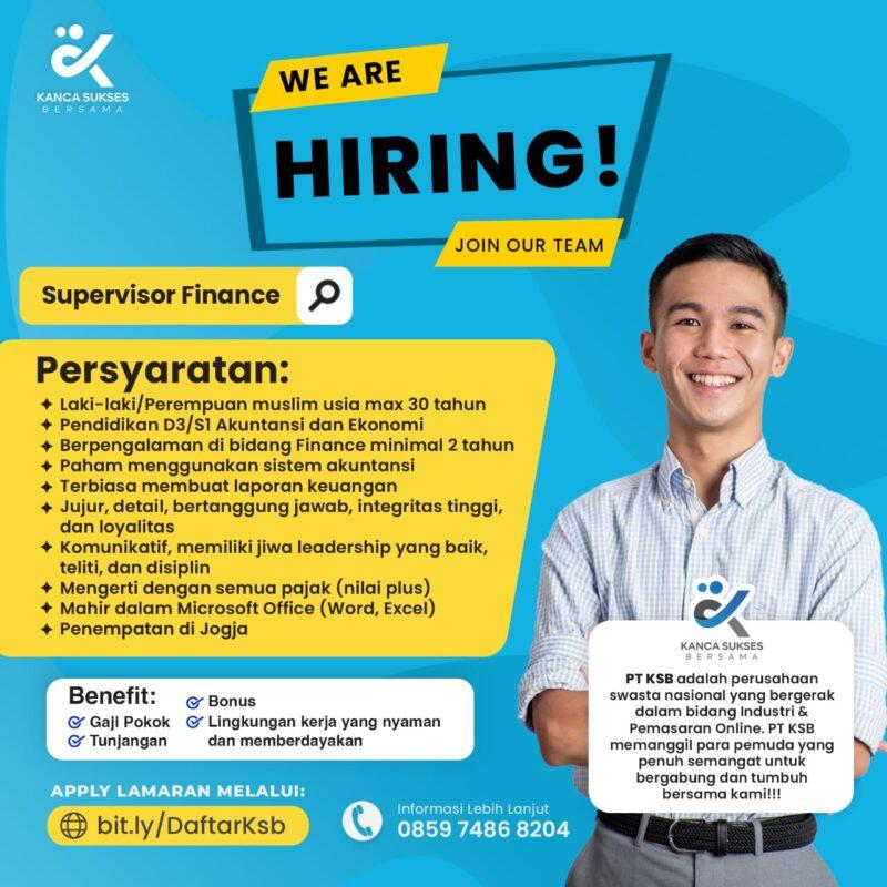 Lowongan Kerja SPV Finance di PT. Kanca Sukses Bersama (KSB ...