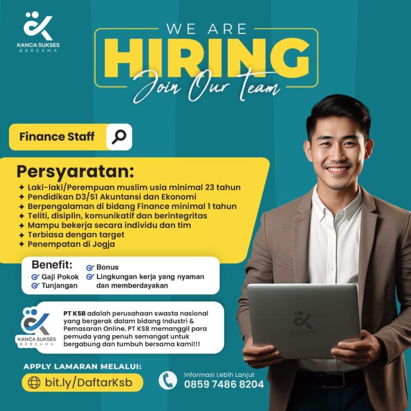 Lowongan Kerja Finance di PT. Kanca Sukses Bersama (KSB) - LokerJogja.ID