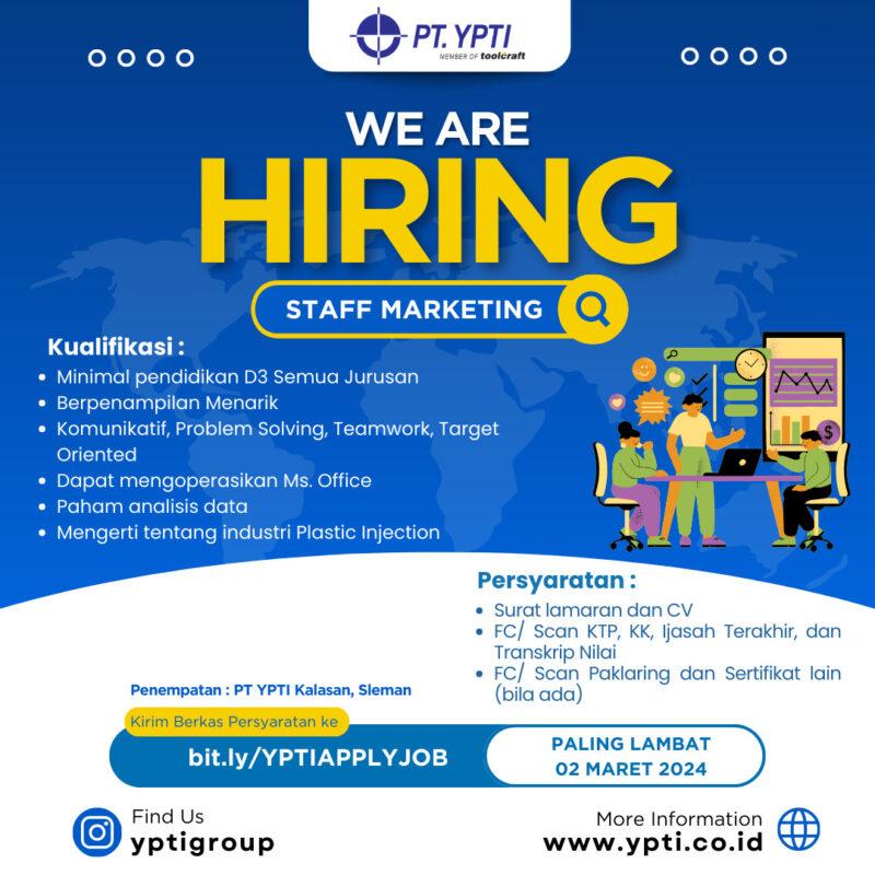 Lowongan Kerja Staff Marketing di PT. Yogya Presisi Tehnikatama Industri (PT. YPTI) - LokerJogja.ID