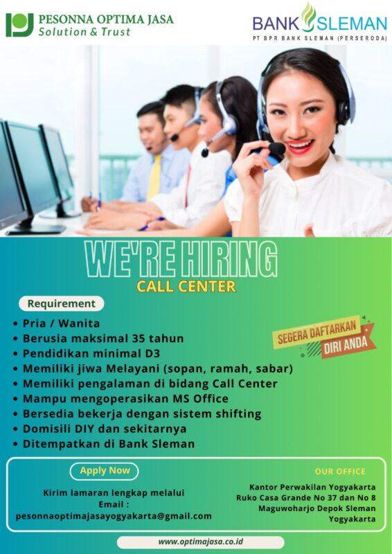 Lowongan Kerja Call Center di PT. Pesonna Optima Jasa - LokerJogja.ID