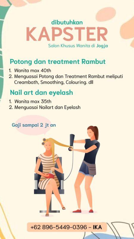 Lowongan Kerja Kapster di Salon Khusus Wanita - LokerJogja.ID