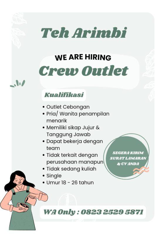 Lowongan Kerja Crew Outlet di Teh Arimbi - LokerJogja.ID