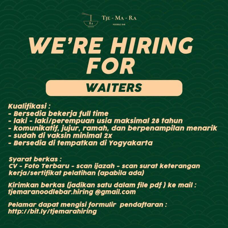 Lowongan Kerja Waiters di Tjemara Noodle Bar - LokerJogja.ID