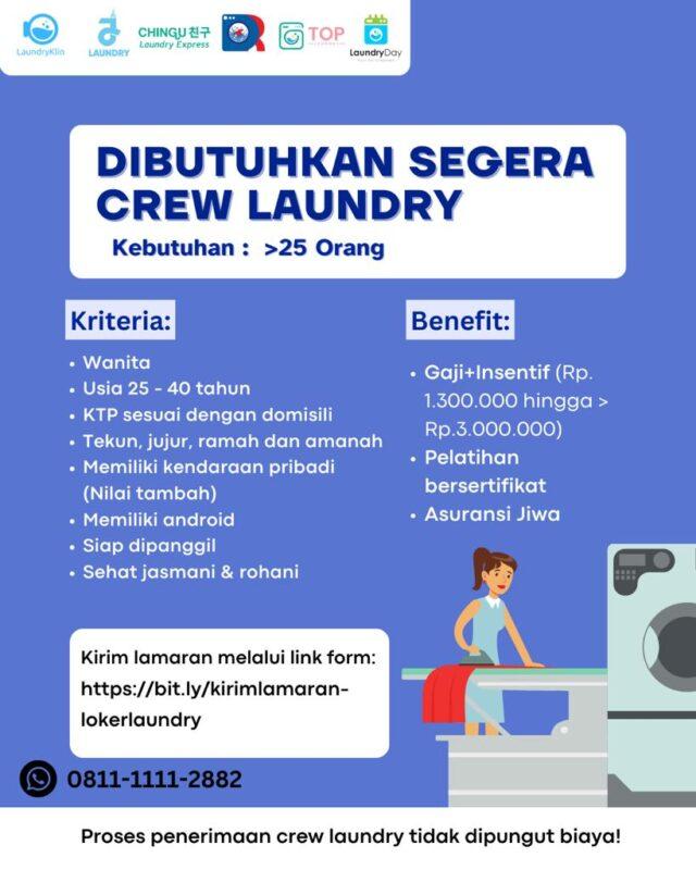 Lowongan Kerja Crew Laundry di Top Laundry - LokerJogja.ID