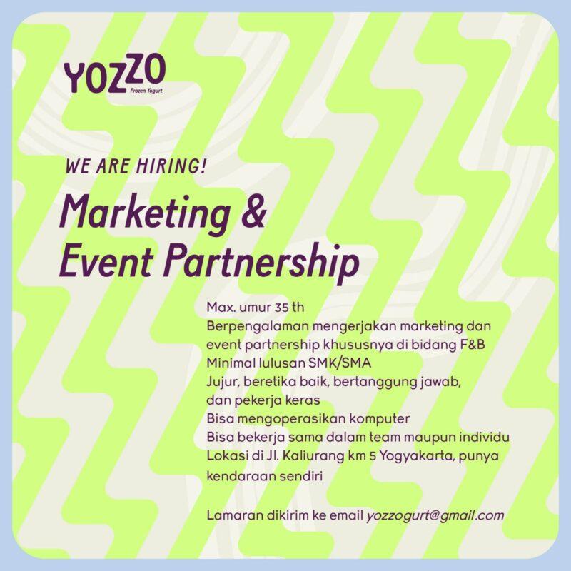 Lowongan Kerja Marketing & Event Patnership di Yozzo Frozen Yogurt ...