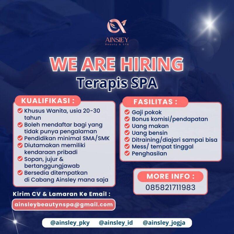 Lowongan Kerja Terapis Spa di Ainsley Beauty & Spa - LokerJogja.ID