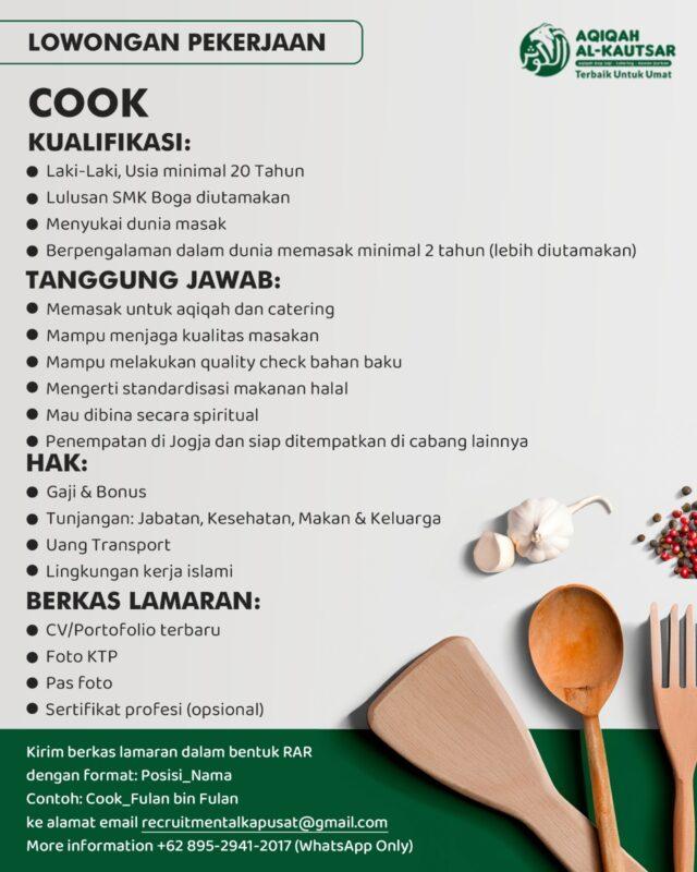 Lowongan Kerja Cook di Aqiqah Al-Kautsar - LokerJogja.ID