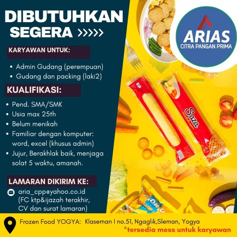 Lowongan Kerja Admin Gudang - Gudang & Packing di Arias Citra Pangan ...