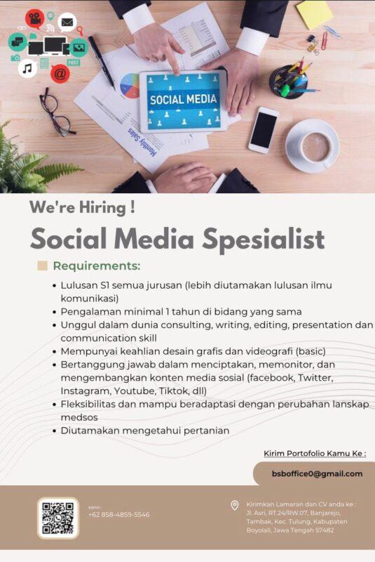 Lowongan Kerja Sosial Media Specialist di Benih Seribuan - LokerJogja.ID
