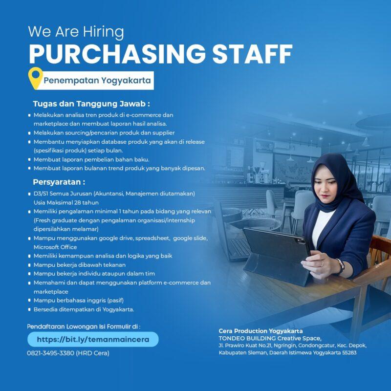 Lowongan Kerja Purchasing Staff di Cera Production - LokerJogja.ID