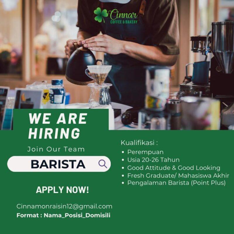 Lowongan Kerja Barista di CinnaR Coffee & Bakery - LokerJogja.ID