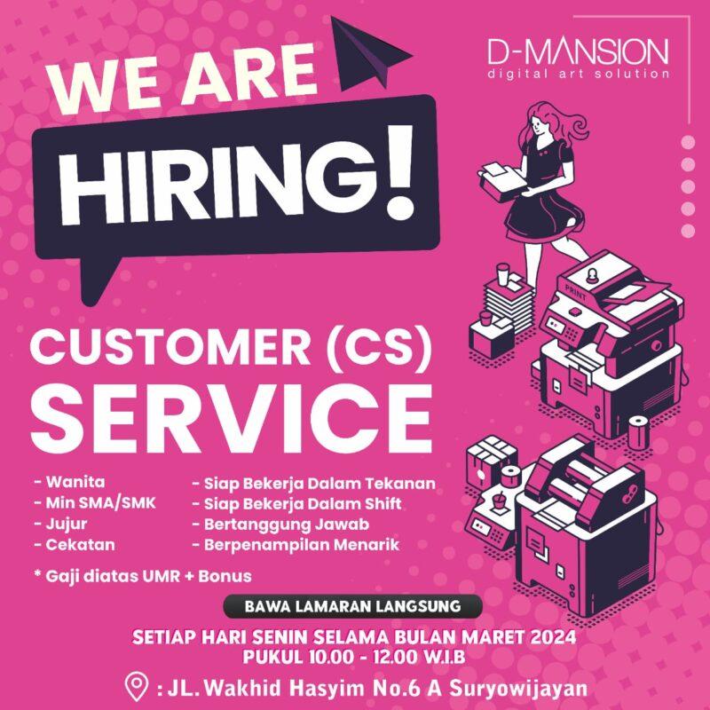 Lowongan Kerja Customer Service (CS) - Operator Grafis (OP) di Dmansion - LokerJogja.ID