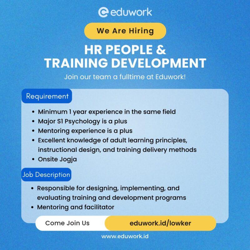 Lowongan Kerja HR People & Training Development di Eduwork - LokerJogja.ID