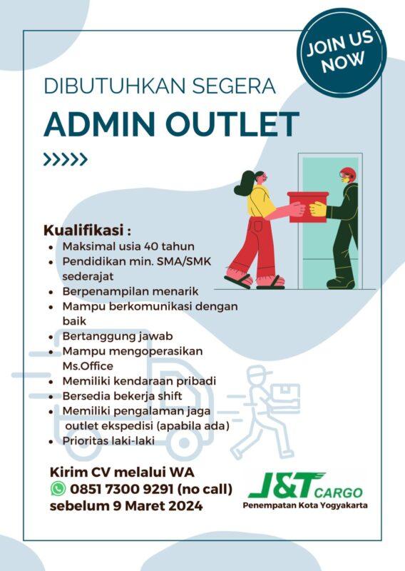 Lowongan Kerja Admin Outlet di J&T Cargo - LokerJogja.ID