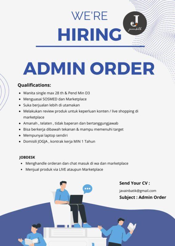 Lowongan Kerja Admin Order di Javainbatik - LokerJogja.ID
