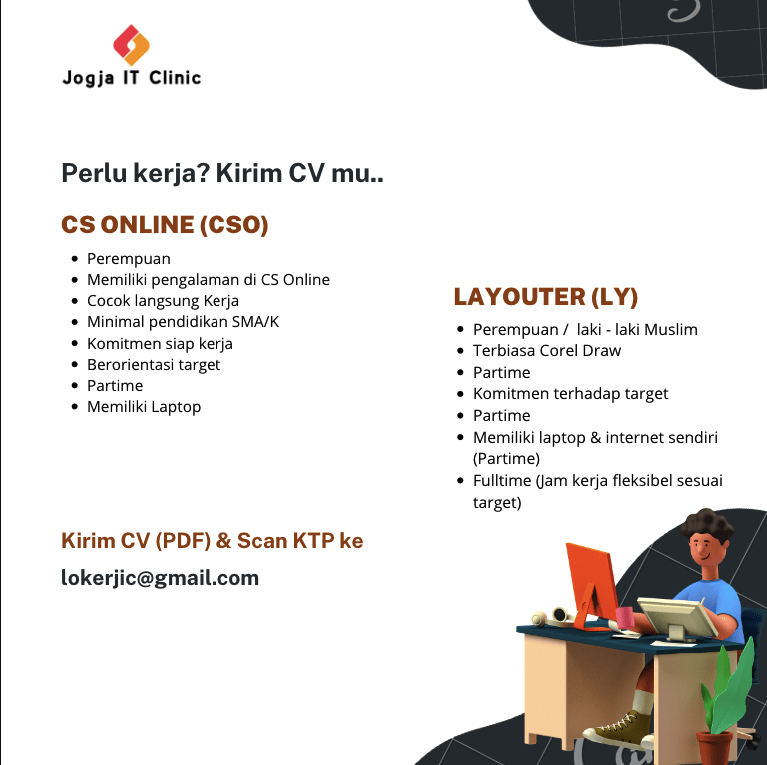 Lowongan Kerja Customer Service Online - Layouter di Jogja IT CLinic ...