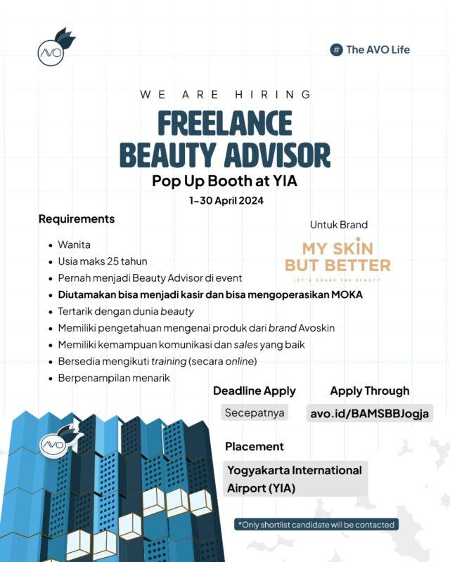 Lowongan Kerja Freelance Beauty Advisor MSBB Pop Up Booth at YIA di ...