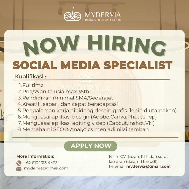 Lowongan Kerja Social Media Specialist di Mydervia Dermatology Clinic - LokerJogja.ID