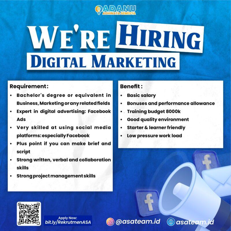 Lowongan Kerja Digital Marketing di PT. Adanu Adhinata Semesta (ASA) - LokerJogja.ID